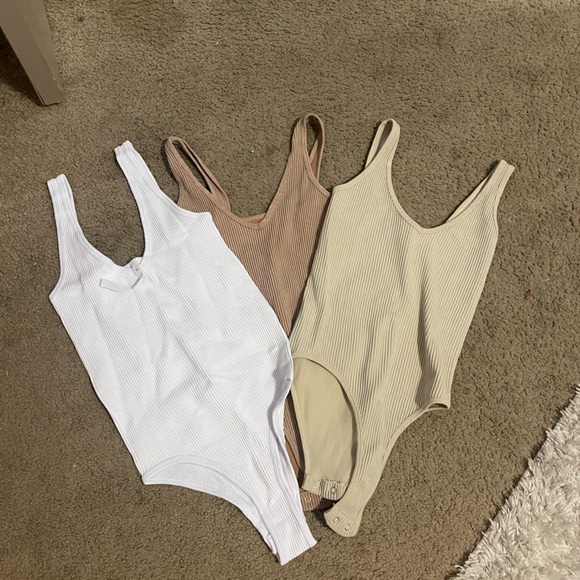 Tops | 3 Piece Ribbed Bodysuit Tanks | Poshmark